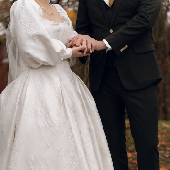 Maggie Sottero | Dresses | Maggie Sottero Fortune Marie Ivory Jacquard ...